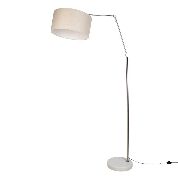 Podna lampa čelična sa svetlosivim abažurom 50cm - Editor