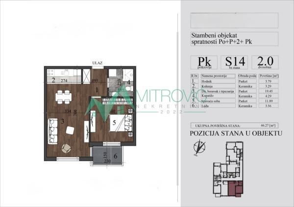 Dvosoban stan na prodaju, 46m2, 138.200€