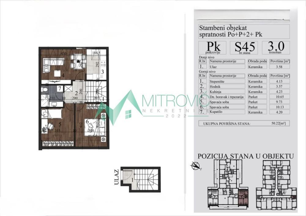 Trosoban stan na prodaju, 50m2, 168.100€