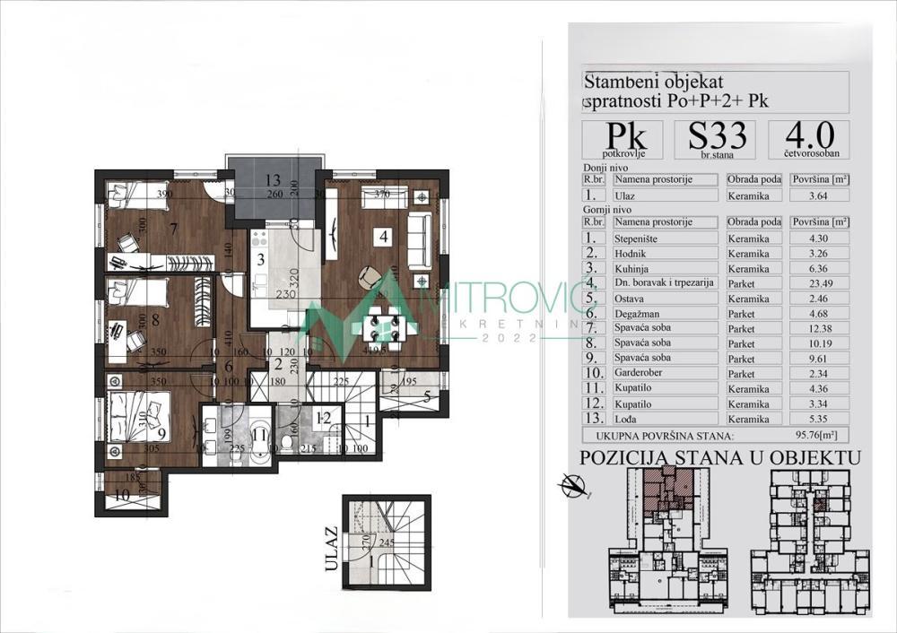 Četvorosoban stan na prodaju, 95m2, 320.555€