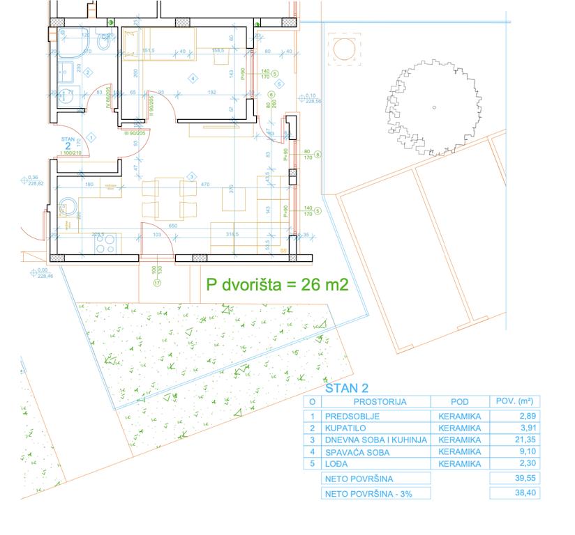 U blizini Čaira, Jednoiposoban stan na prodaju, 38.40m2, 72.960€