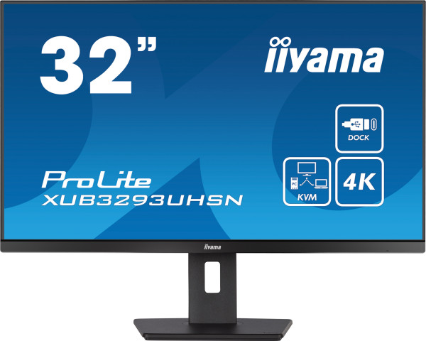 Monitor 31.5″ Iiyama XUB3293UHSN-B5 IPS 3840×2160/60Hz/4ms/HDMI/DP/USB/RJ45/zvuč