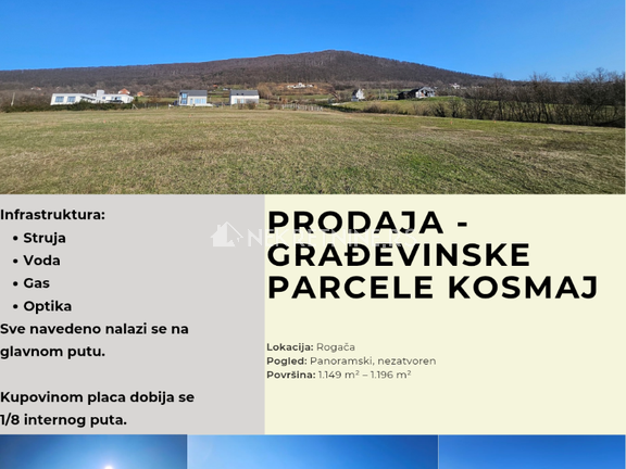 Građevinske parcele na obroku Kosmaja - Rogača