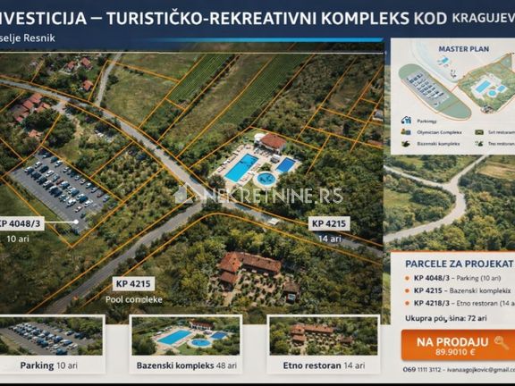 Prodajem tri gradjeviske parcele idealne za rekreativni centar- bazene