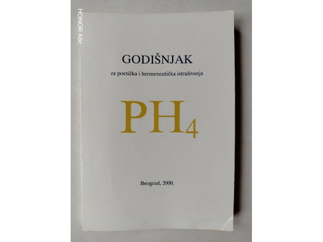 PH 4 - GODIŠNJAK ZA POETIČKA I HERMENEUT. ISTRAŽIVANJA