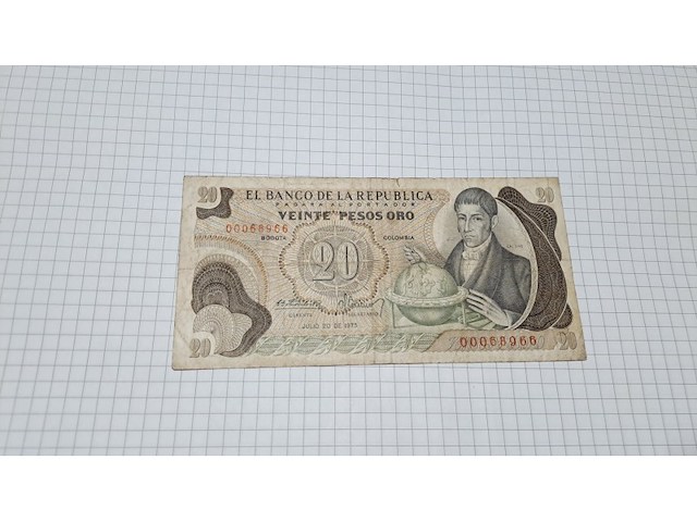 COLUMBIA 20 PESOS 1975 GODINA