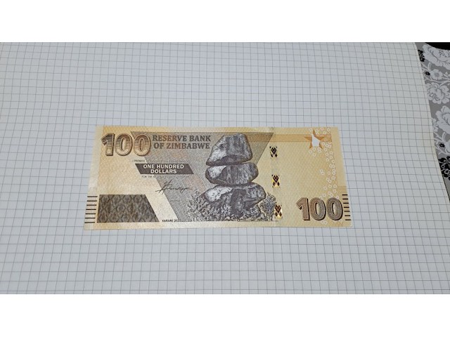 ZIMBABWE 100 DOLLARA 2023 GODINA