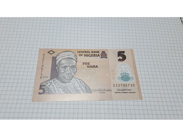 NIGERIA 5 NAIRA 2020 GODINA POLIMER