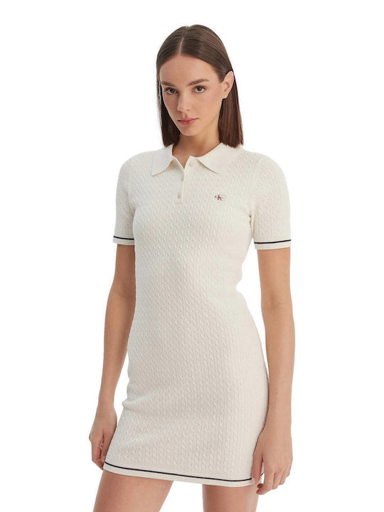 Calvin Klein – Krem ženska mini polo haljina