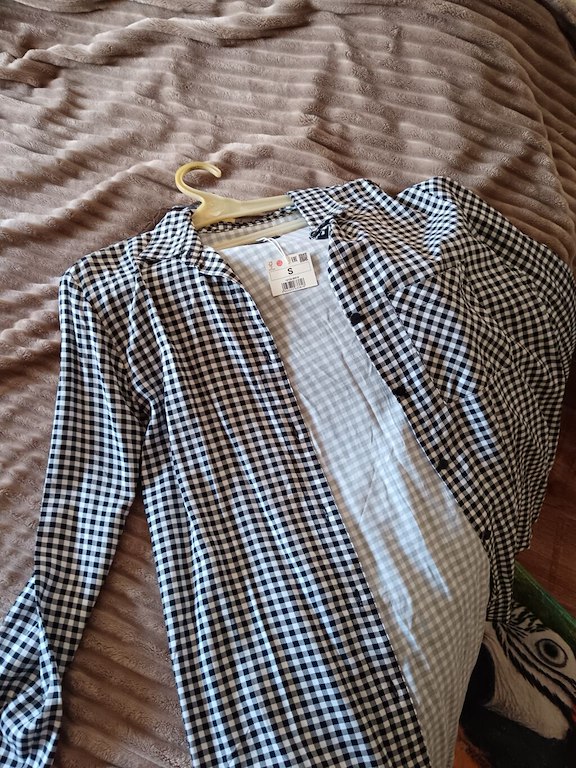 Komplet košulja/bluza – ženski - Košulja 1: crno-bela gingham (karo)