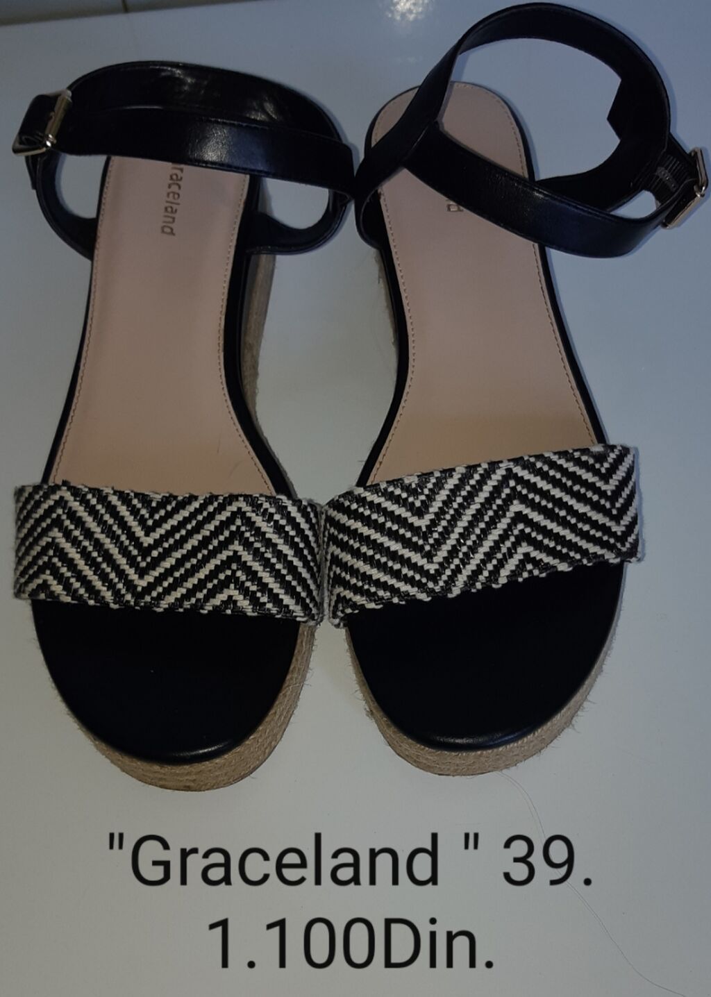 Graceland ženske sandale, broj 39. - Model sa platformom/espadrila