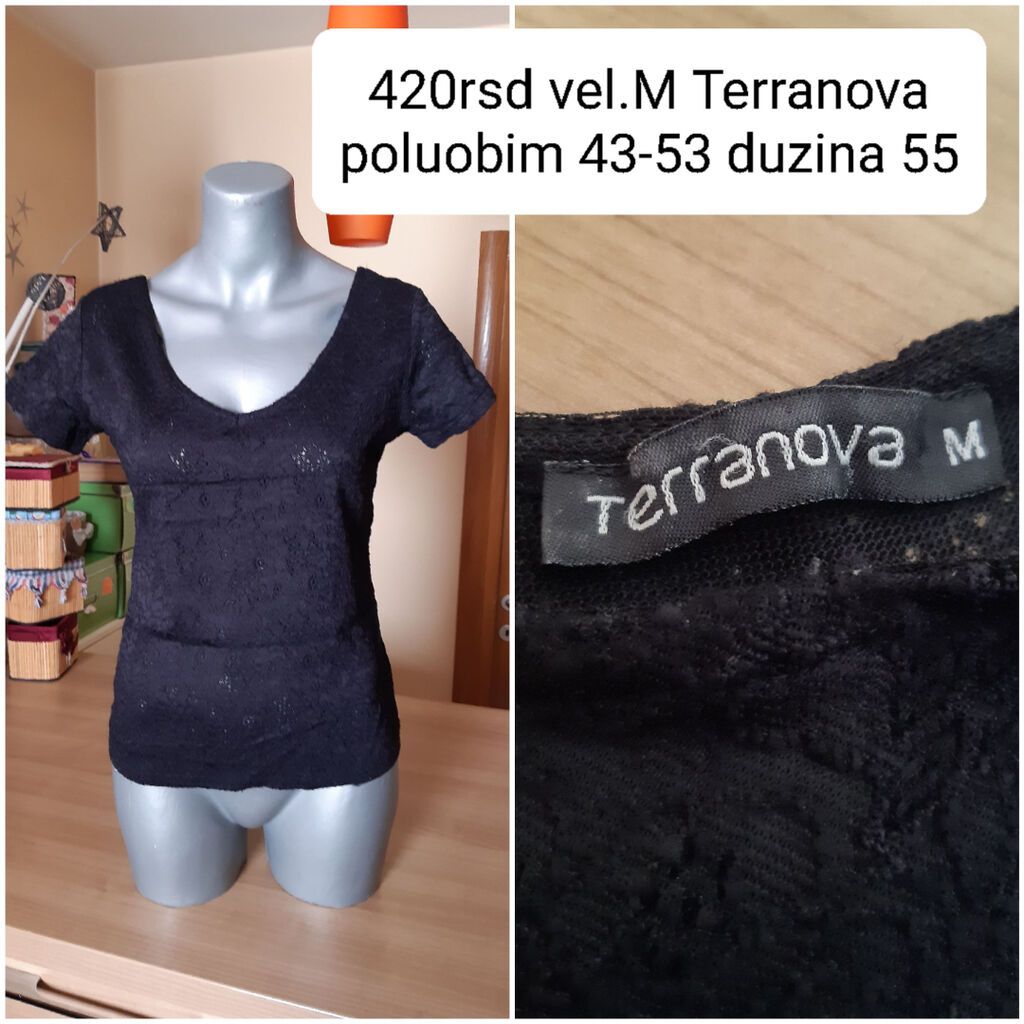 Terranova ženska majica sa kratkim rukavima, crna