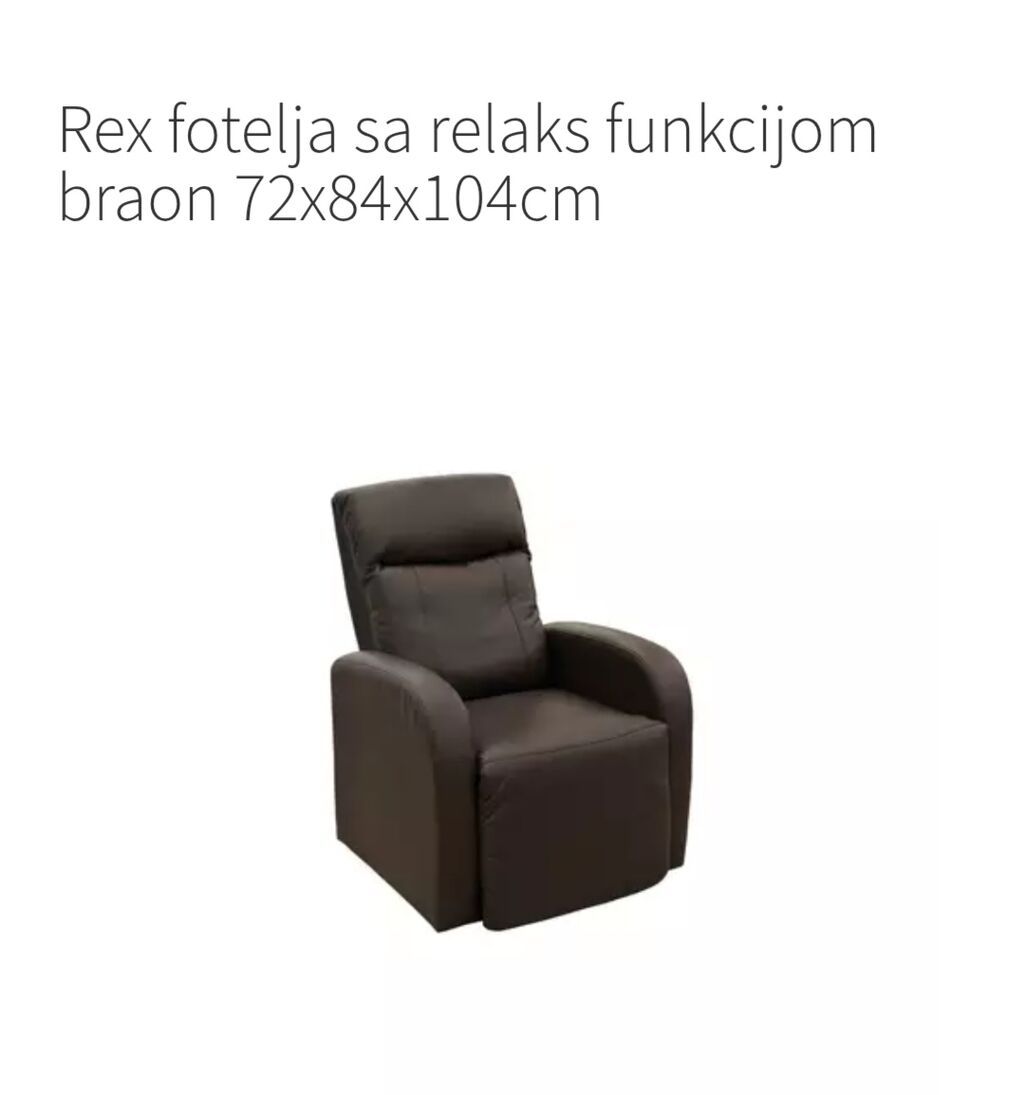 Emezeta Rex fotelja sa relaks funkcijom – braon, dimenzije 72 × 84 ×