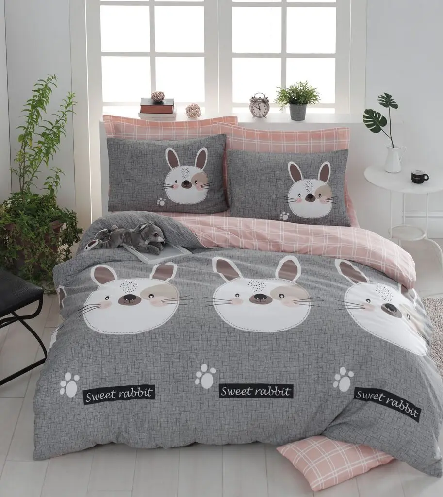 L'essentiel Maison Komplet Posteljine Tavsancik, 200x220 cm, Sivo-rozi