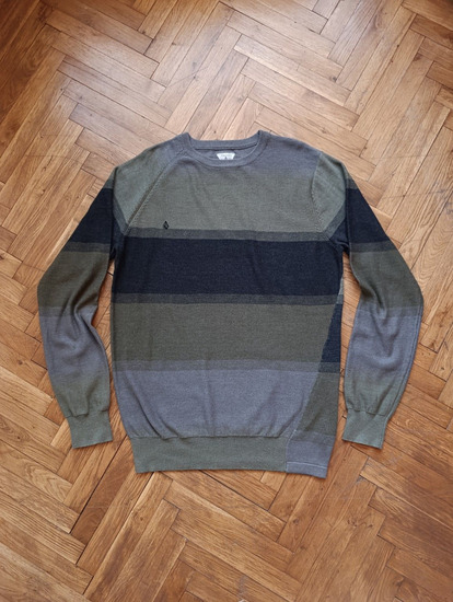 Volcom striped knit džemper army skate streetwear