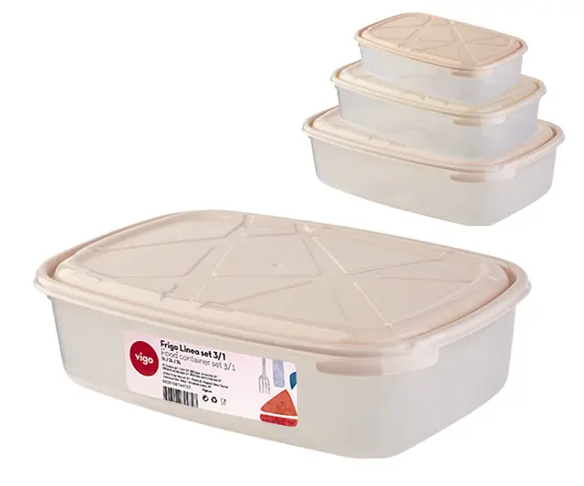 Plastična posuda Frigo Linea set 3/1, Krem