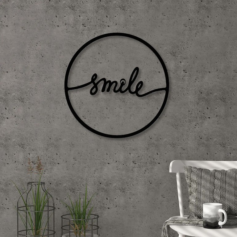Wallity Zidna dekoracija Smile, 40x40 cm 3 mm, Crna