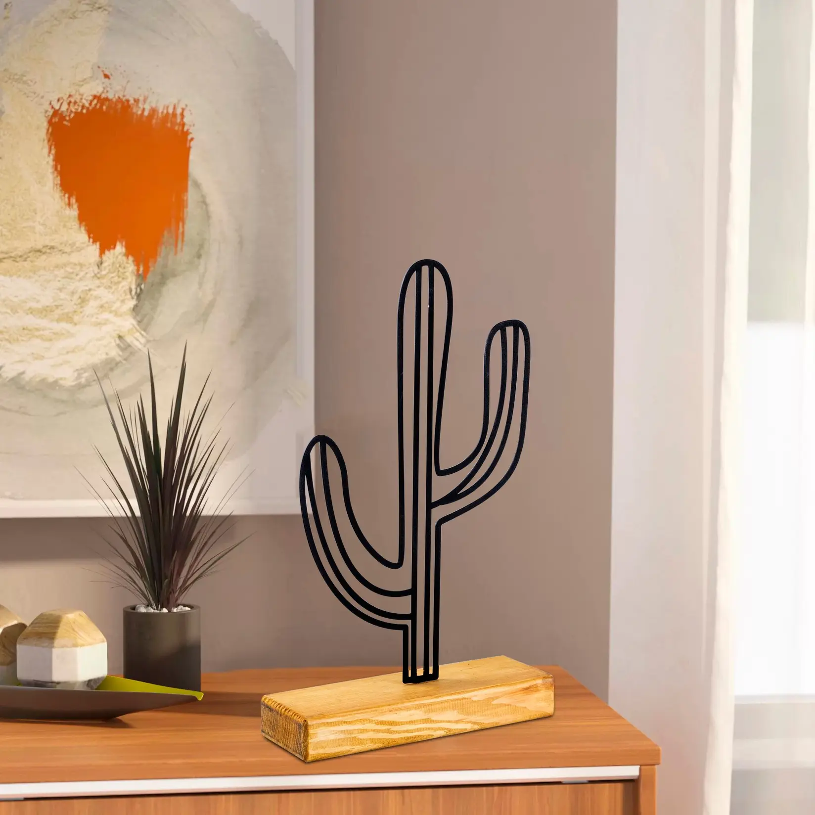 Aberto Design Dekorativna figura Cactus, 22x41x4 cm