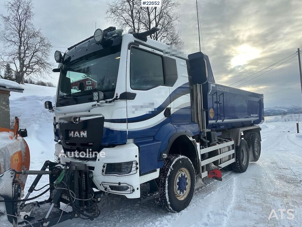 MAN TGS fullt brøyterigget tippbil 4x4+2 m/ underliggende skjær. SE kiper