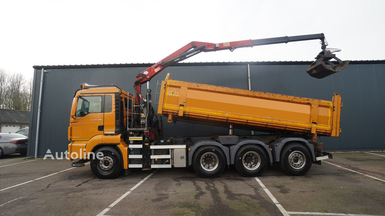 MAN TGS 35.440 8X4 2 SIDE TIPPER WITH HMF Z 1943 CRANE 415.000KM kiper