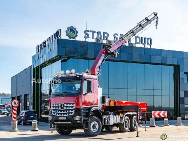 Mercedes-Benz AROCS 3345 6x6 HMF 3220 Winch Crane tipper kiper