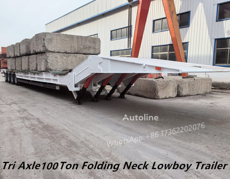 Nova Titan 4 Axle 120 Ton Folding Neck Lowboy Trailer for Sale poluprikolica sa niskom platformom