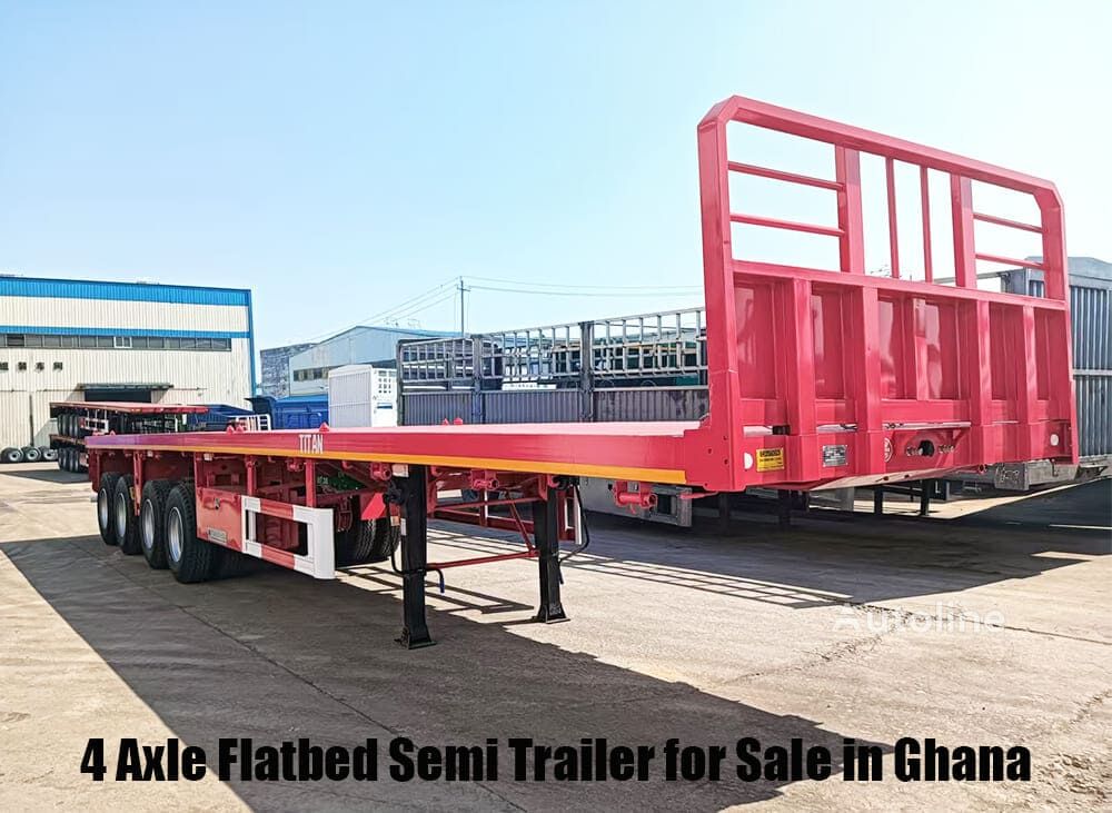 Nova Titan 4 Axle Flatbed Semi Trailer for Sale in China poluprikolica platforma