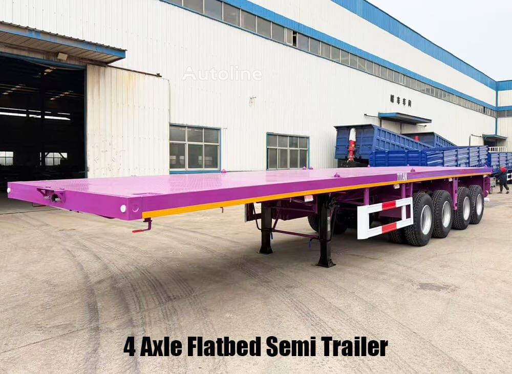 Nova Titan Heavy Duty 4 Axle Flatbed Semi Trailer for Sale poluprikolica platforma