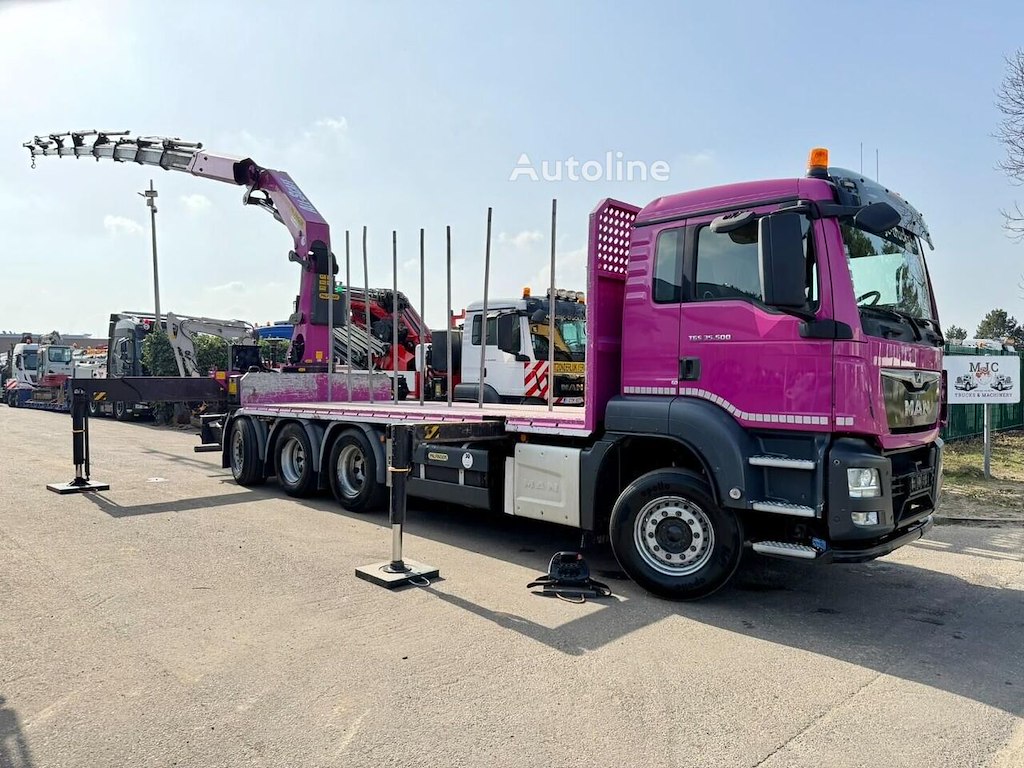 MAN TGS 35.500 8x4 CRANE PALFINGER PK42002 G (8x) - *370.000km* - PL kamion platforma