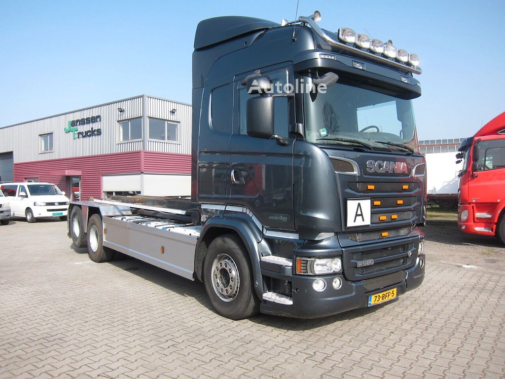 Scania R580 V8 LB 6X2 HNA Retarder E6 NCH Kabelabroller kamion sa kukom za podizanje tereta