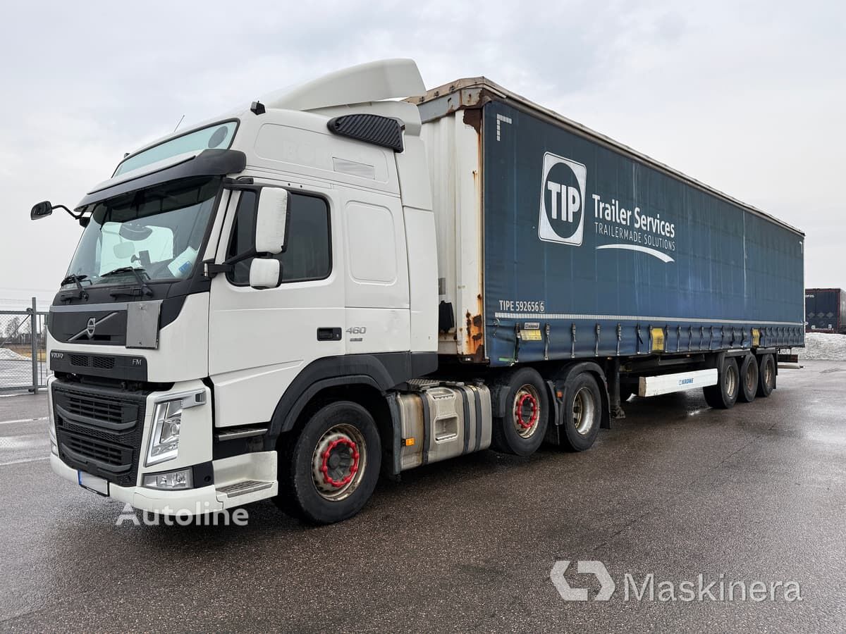 Prodaje se Volvo FM 460 tegljač na aukciji + poluprikolica sa kliznom ceradom