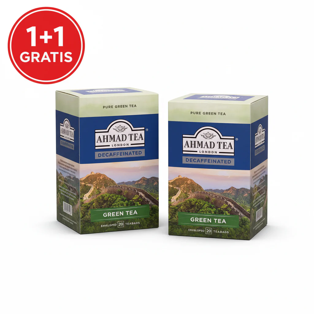 1+1 GRATIS - ČAJ GREEN TEA DECAFFEINATED AHMAD TEA (2X20 KESICA)