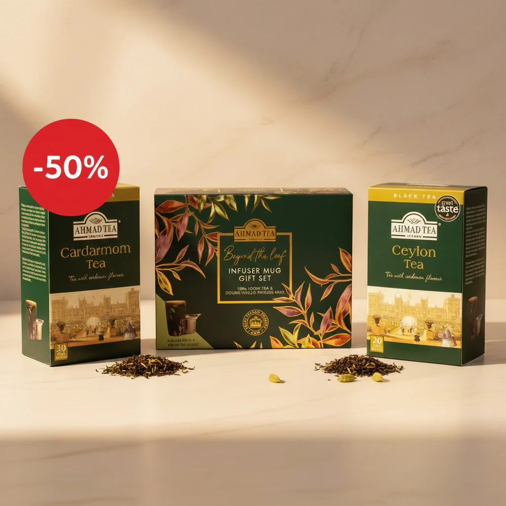 PREMIUM TEA & CUP SET - KEW MAJESTIC + CEYLON + CARDAMOM