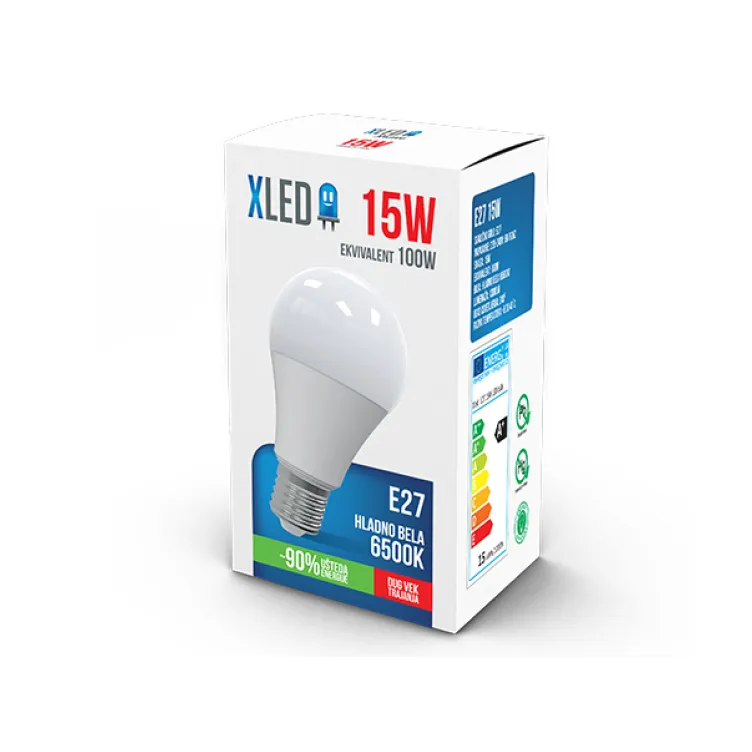 XLED E27 15W HB LED SIjalica 6500K,220V,1300Lm,Hladno Bela