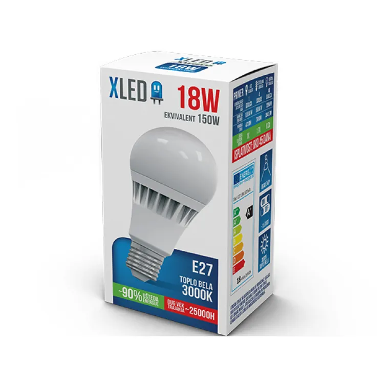 XLED E27 18W LED sijalica 3000K/Toplo Bela/220V/1890Lm