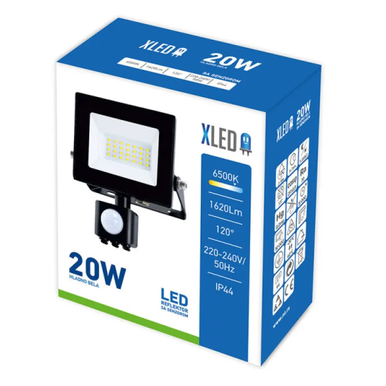 XLED 20W LED reflektor sa PIR senzorom,6500K,1620Lm,AC220-240V