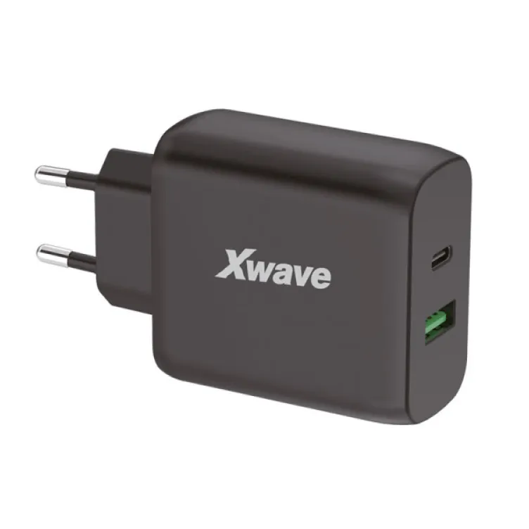 Xwave GaN45-AC GaN ultra-brzi punjač 45W USB-A + USB-C, za mobilne, tablete, Crni