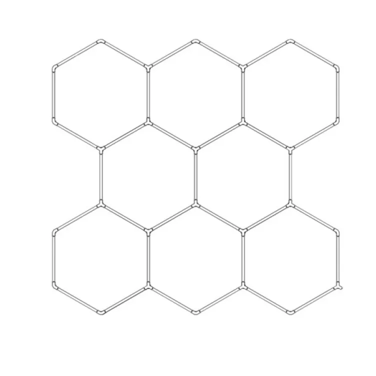 Hexagon LED tube 8 heads light 280W 6500K 2450*2360mm