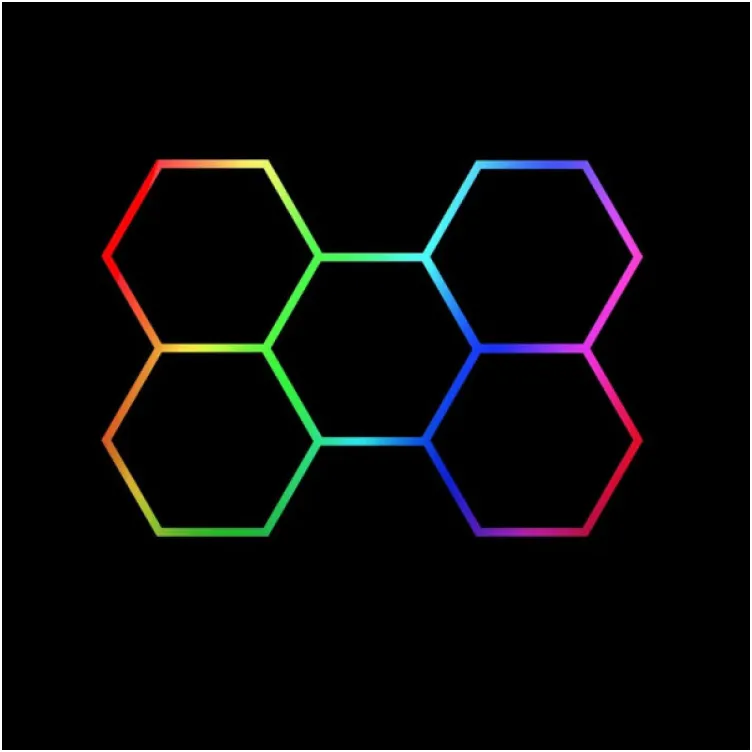 Hexagon LED tube 5 heads RGB 12V 410mm 24pcs