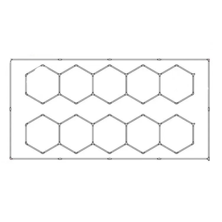 Hexagon Led tube 10 heads 6500K 632W lights tube:1200mm 12pcs+ 440mm 52pcs 100-110LM/W