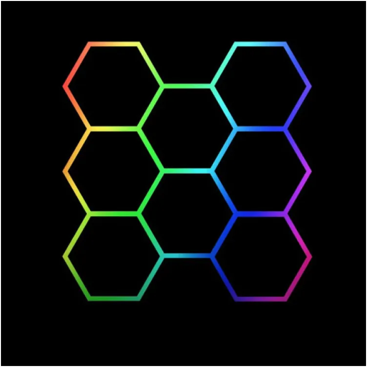 Hexagon LED tube 8 heads RGB 12V 410mm 35pcs