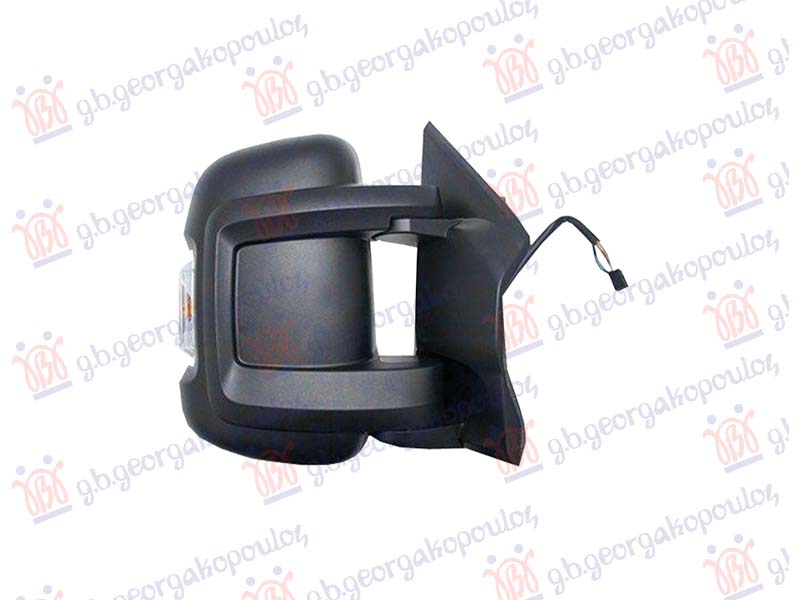 RETROVIZOR ELEKTRICNI SA GREJACEM (MIGAVAC) (MRTAV UGAO) (POZICIONO SVETLO 16W) (10 PIN) (KONVEKSNO STAKLO) Desna str. CITROEN e JUMPER (2023-) (OEM: 735773348, 1685327480)