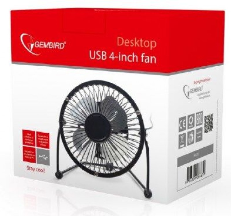 NF-03 Gembird USB 10cm desktop fan, black, METALNI VENTILATOR
