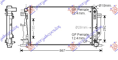 HLADNJAK MOTORA 2.2/3.0 Cdi/3.5i 24V (AUTO) (-AC) (67.7×41) (KOYO) MERCEDES SPRINTER 210-519 2013-2018 (W906) (OEM: 9065000302, A9065000302)