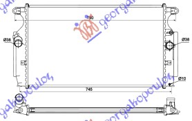 HLADNJAK MOTORA 2.0/2.2 D4D DIZEL (MAN) (665x380x26) (KOYO) TOYOTA AURIS 2015-2019 (E18) (OEM: 164000R030, 164000R061, 164000R090)