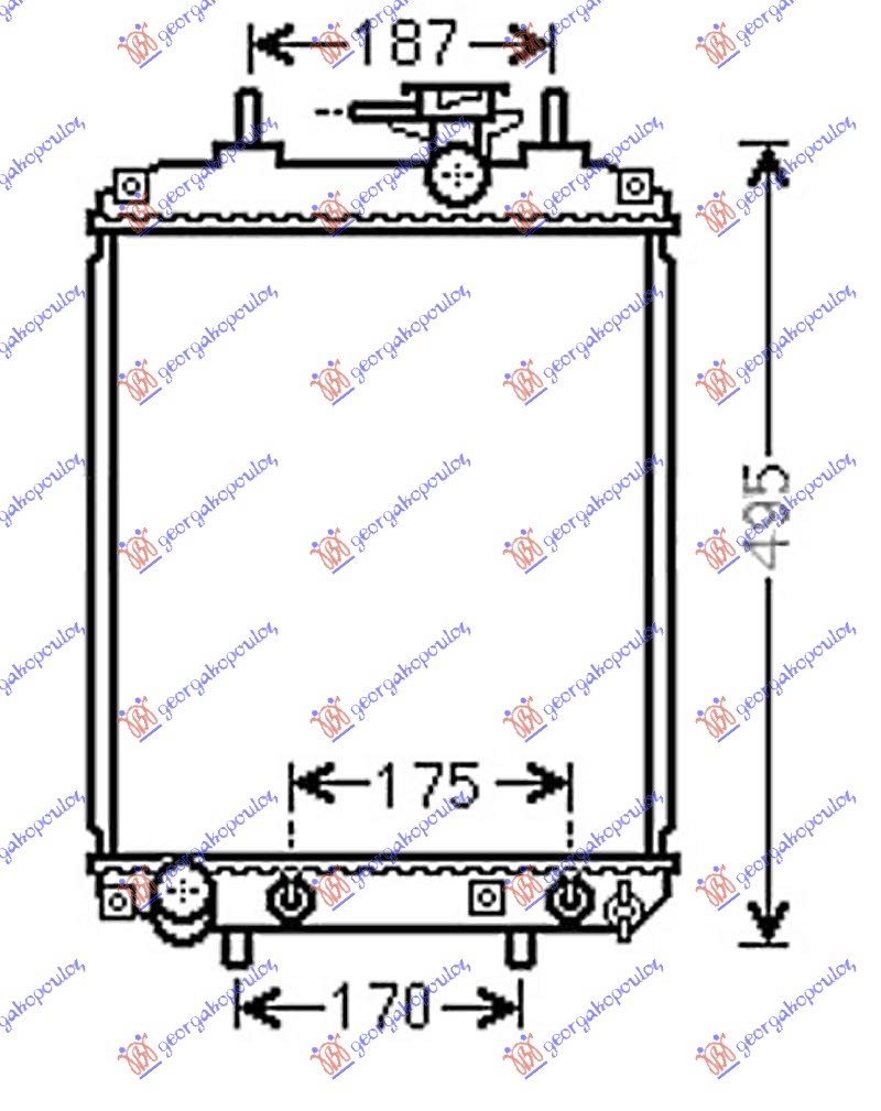 HLADNJAK MOTORA 1.0/1.3/1.5 BENZIN (MAN/AUTO) (400×310) (KOYO) DAIHATSU SIRION 2005- (M3) (OEM: 16400B1010, 16400B1011, 16400B1020)