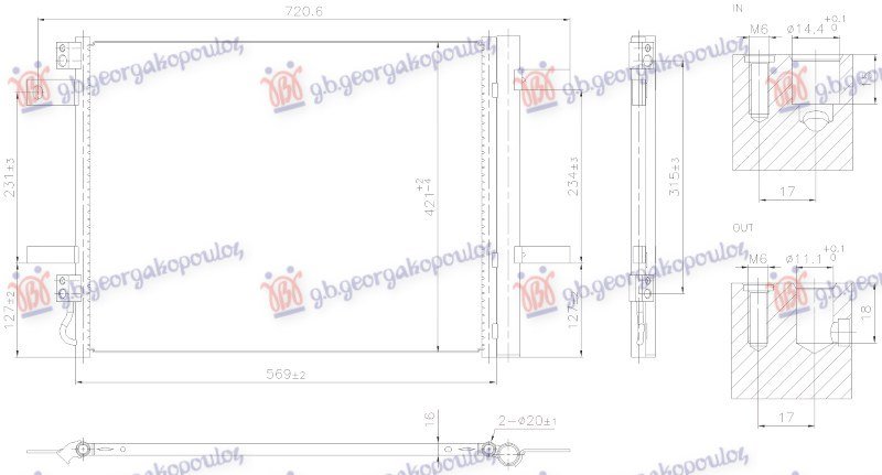 HLADNJAK KLIME 1.2/1.6 BENZIN - 1.5 DIZEL (567x421x16) (NISSENS)
