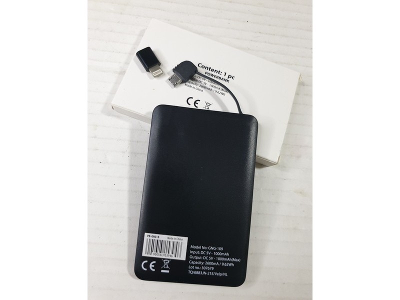 AXXTRA power bank 2600mA-micro USB i Lightning konektor