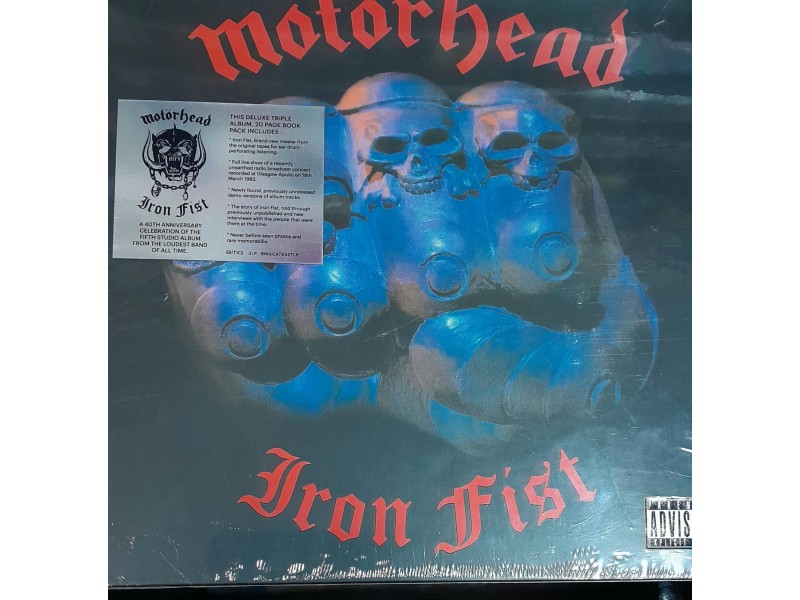 MOTORHEAD - Iron fist 3LP + Book, Hard cover