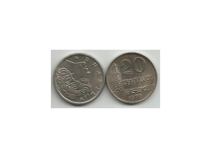 BRAZIL 20 centavos 1970.